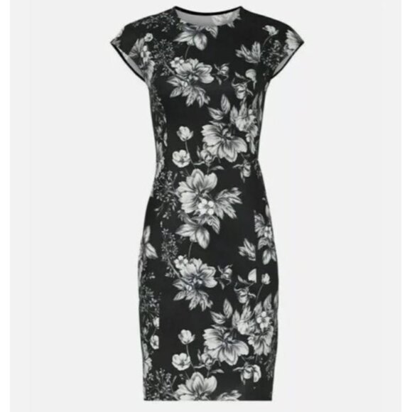 Sachin + Babi | Dresses | Sachin Babi Blackwhite Floral Jacquard Sheath ...